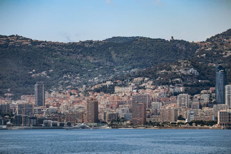 A View of the Principality of Monaco from Cap Martin Stock Photo ...