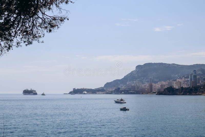 A View of the Principality of Monaco from Cap Martin Stock Photo ...