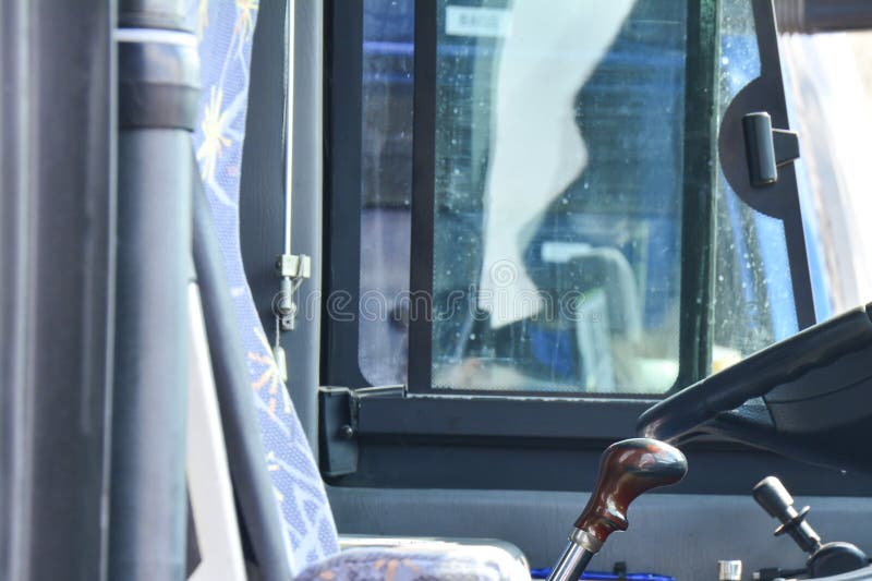 View Professional Driver& X27;s Cab. in the Modern Bus Stock Image ...