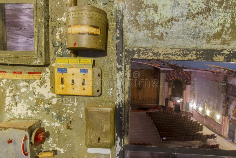 Projection Room with Large Film Projectors Stock Image - Image of ...