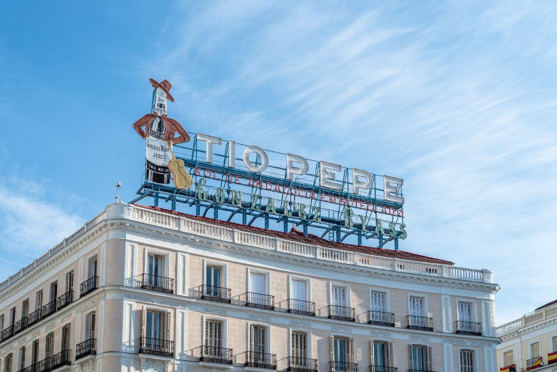 View of Puerta Del Sol Square in Historic Centre of Madrid Editorial ...