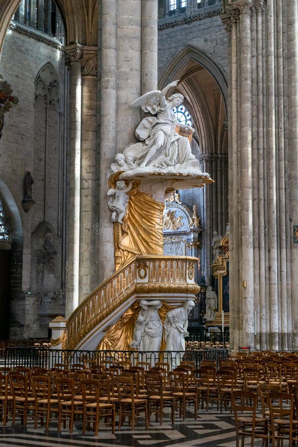 View of the Pulpit Inside the Amiens Cathedral Editorial Stock Image ...