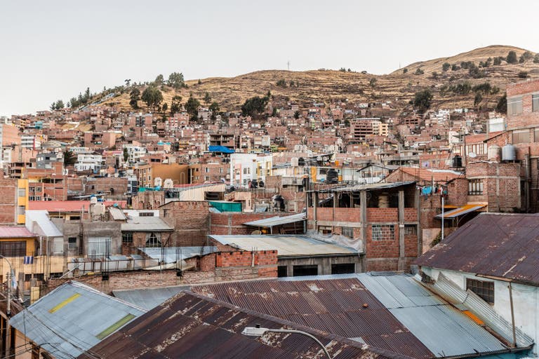 View of Puno city, Pe stock image. Image of tourism - 386862345