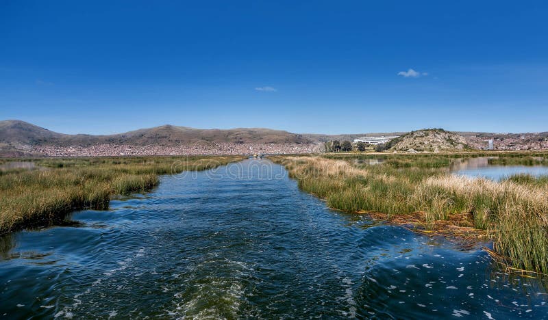 View of Puno by Titicaca Lake, Peru Stock Image - Image of coast ...
