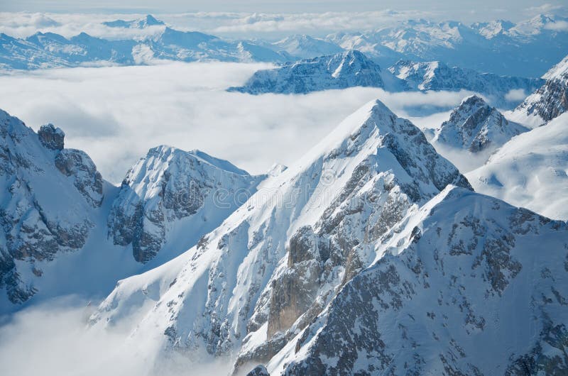 View from Punta Rocca, Marmolada Stock Image - Image of terrain ...