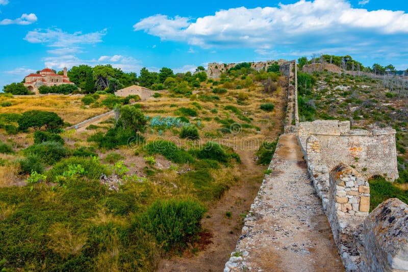 View of Pylos Castle in Greece Stock Photo - Image of museum, rampart ...