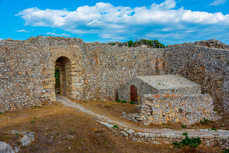 View of Pylos Castle in Greece Stock Image - Image of coastline, palace ...