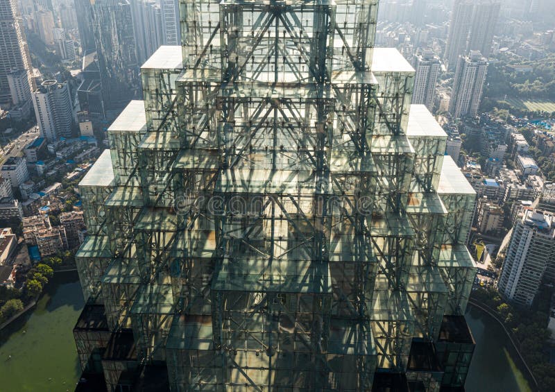 View of the Pyramid-shaped Dome of a Modern, Sky-scraping Building ...