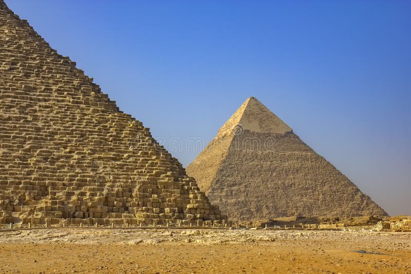 View of the Pyramids in Giza, Kairo, Egypt Stock Image - Image of ...