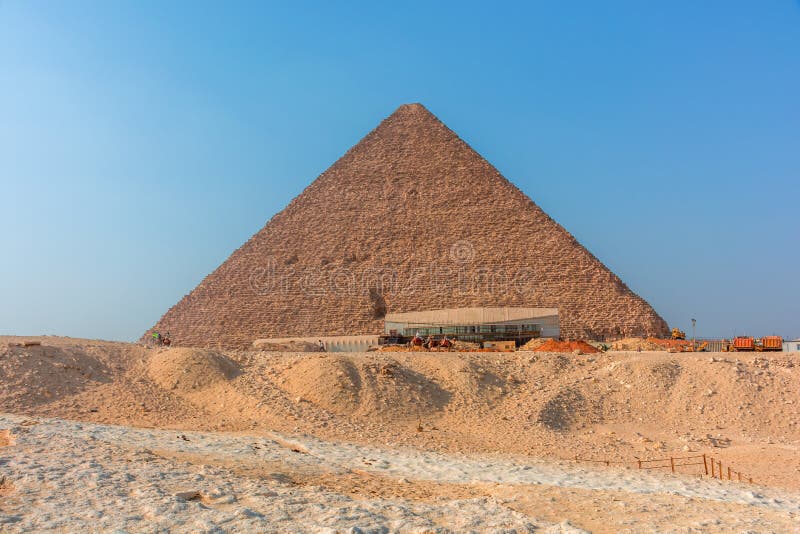 View of the Pyramids in the Giza Valley on a Bright Sunny Day Stock ...