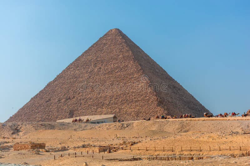 View of the Pyramids in the Giza Valley on a Bright Sunny Day Stock ...