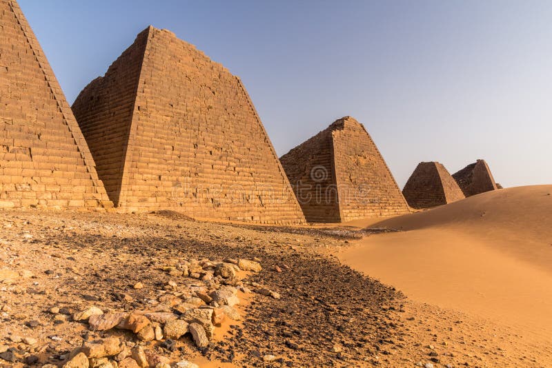 View of the Pyramids of Meroe, Sud Stock Photo - Image of sahara ...