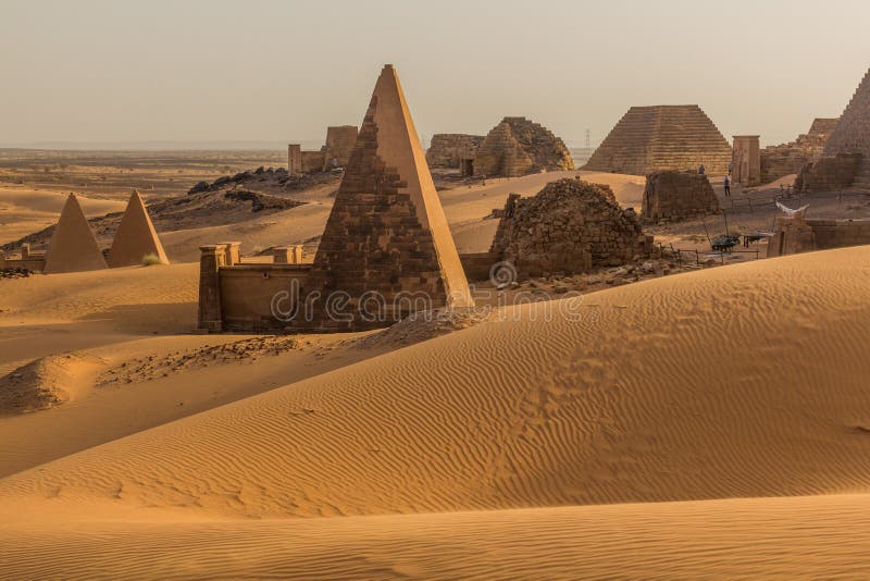 View of the Pyramids of Meroe, Sud Stock Image - Image of history, tomb ...