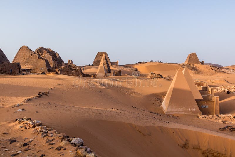 View of the Pyramids of Meroe, Sud Stock Photo - Image of historic ...