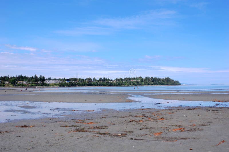 View of qualicum beach stock photo. Image of boulder, relax - 5415070
