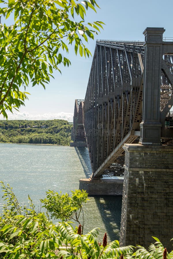 View of Quebec Bridge stock photo. Image of grass, bricks - 122041564