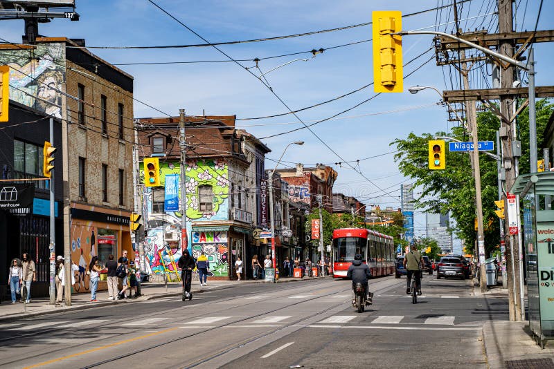 View of Queen Street West in Downtown Toronto. Editorial Stock Photo ...