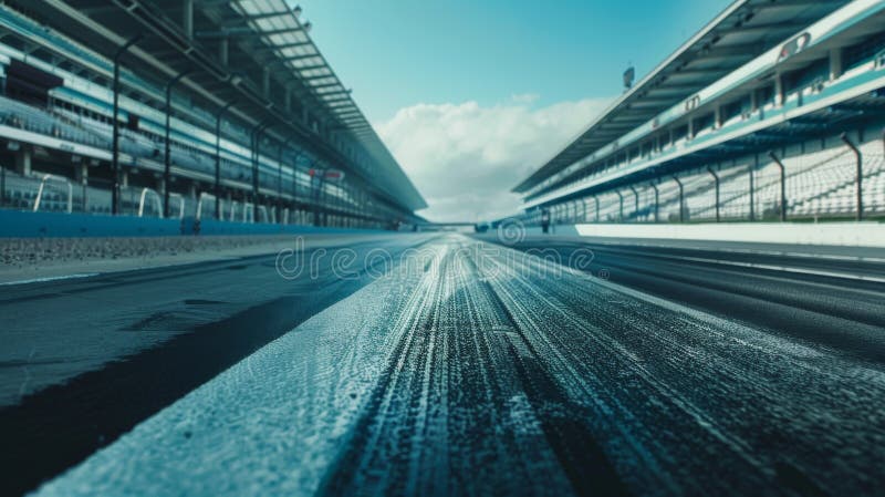 View of Racetrack with Empty Stands Stock Illustration - Illustration ...