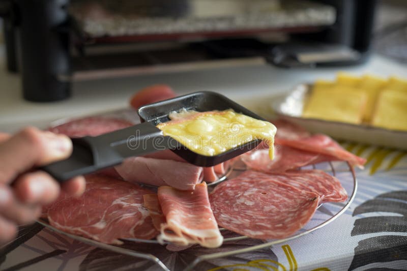 View of a Raclette Dish at Home Stock Photo - Image of speciality, food ...