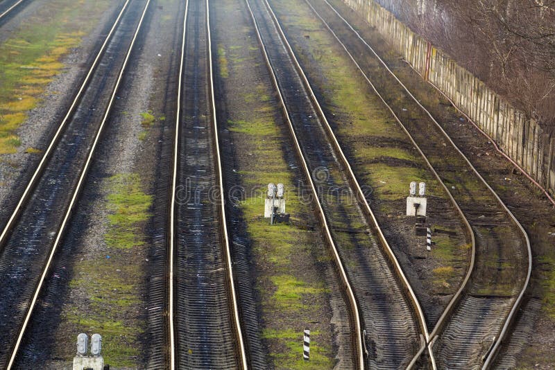 View of the Rail Road Tracks from Above Stock Photo - Image of iron ...