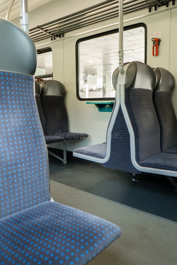 View on Railroad Track from the Window of Fast Train. Interior View at ...