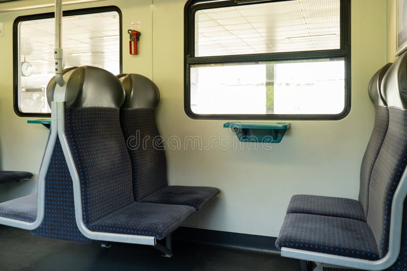View on Railroad Track from the Window of Fast Train. Interior View at ...