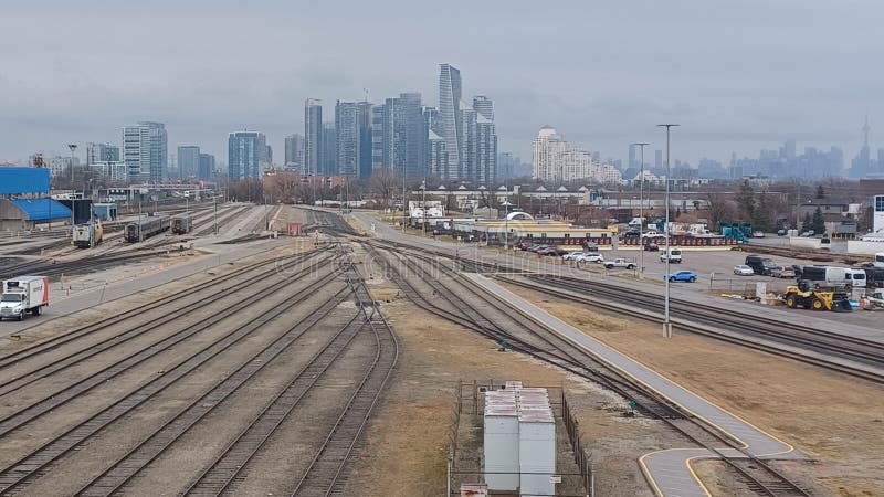 View of the Railway from Above in Toronto Editorial Image - Image of ...