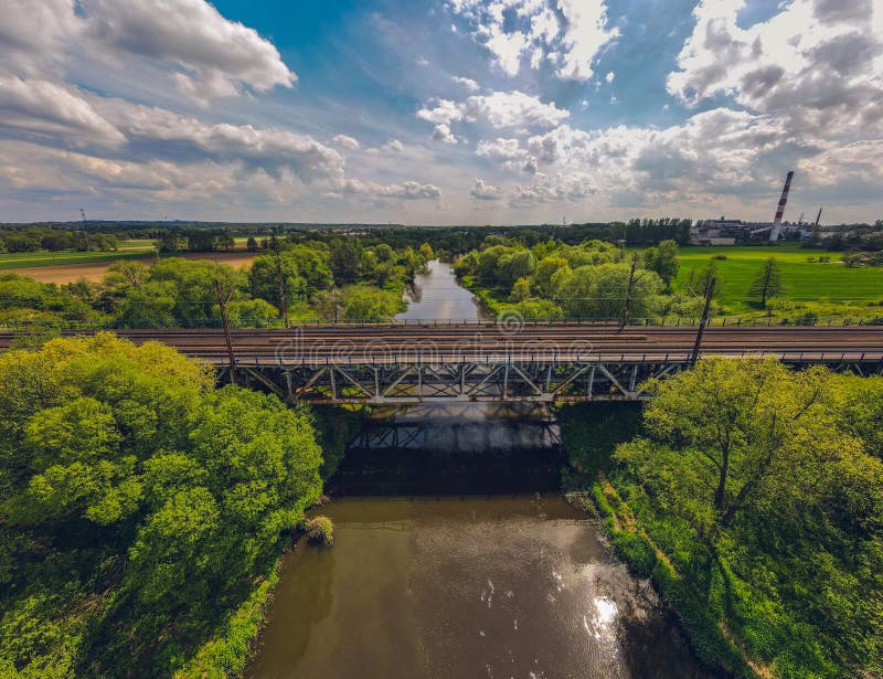 View of the Railway Bridge Over the River Stock Photo - Image of bridge ...