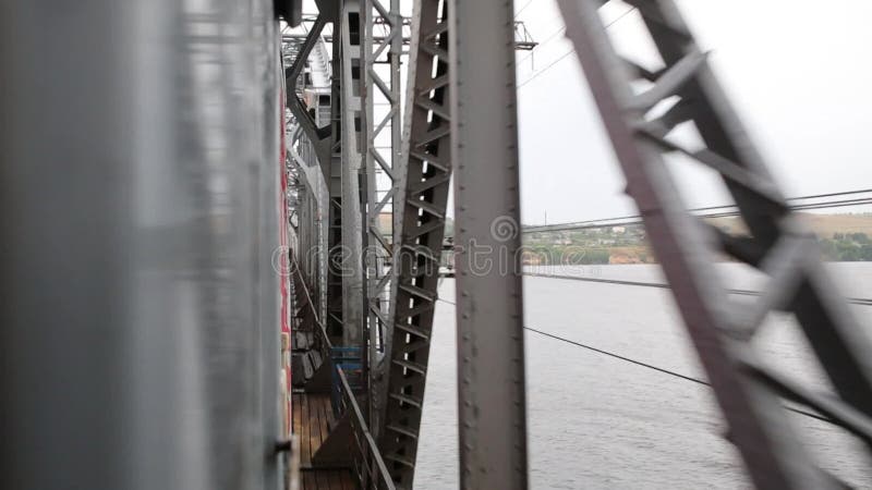 View on Railway and Iron Bridge from Moving Train, Stock Footage ...