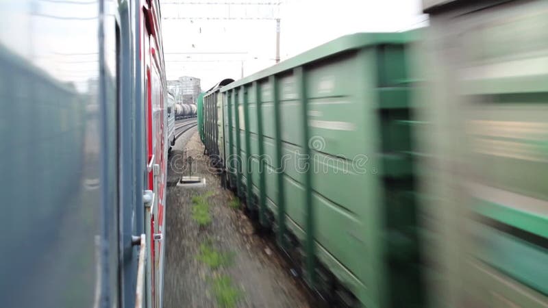 View on Railway from Moving Trains Window, Motion Stock Footage - Video ...