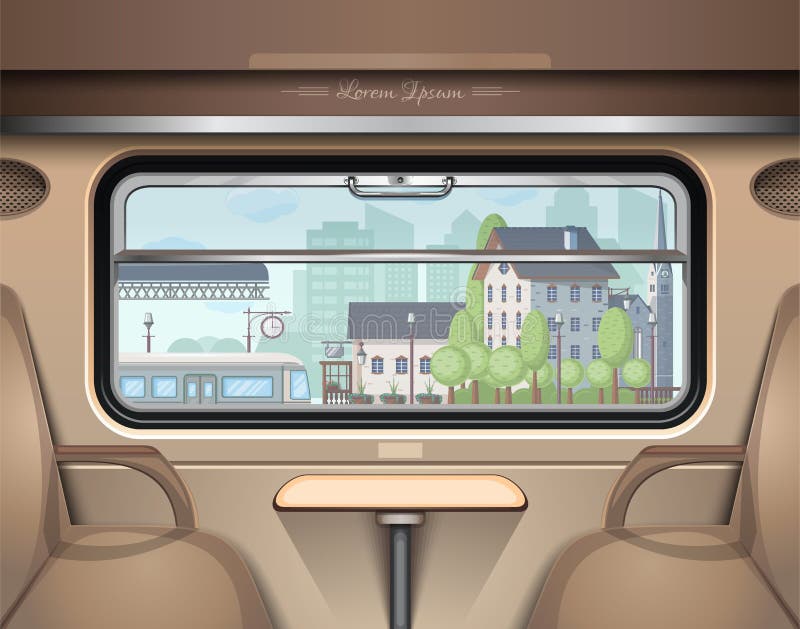 View of the Railway Station from the Train Window Stock Vector ...