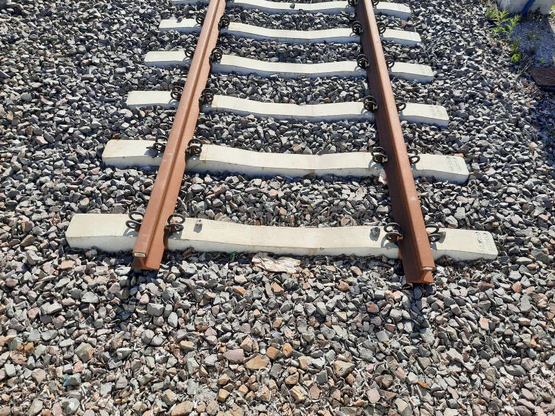 Railway Track Element Rail Infrastructure Modern Transport Stock Image ...