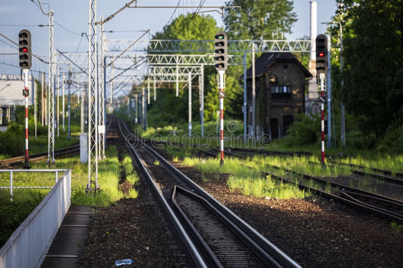 A View of the of Railway Tracks, Switches and Signals Editorial Stock ...