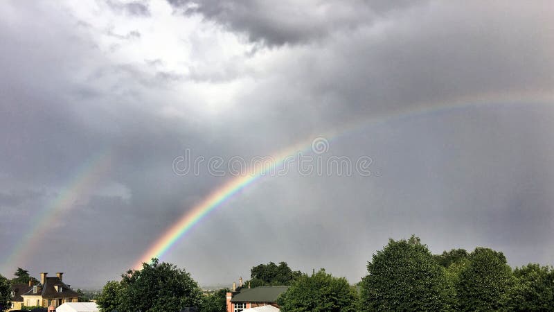 A View of a Rainbow in the Cotswolds Stock Photo - Image of rainbows ...