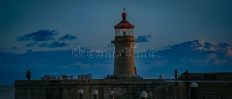 View of Ramsgate Lighthouse at Sunset. England, UK Stock Image - Image ...