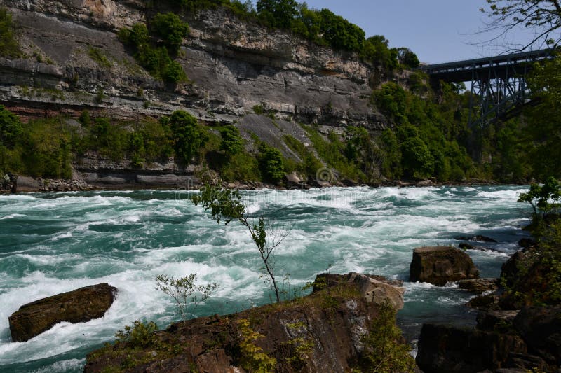 View of the Rapids from White Water Walk at Niagara Falls in Ontario ...