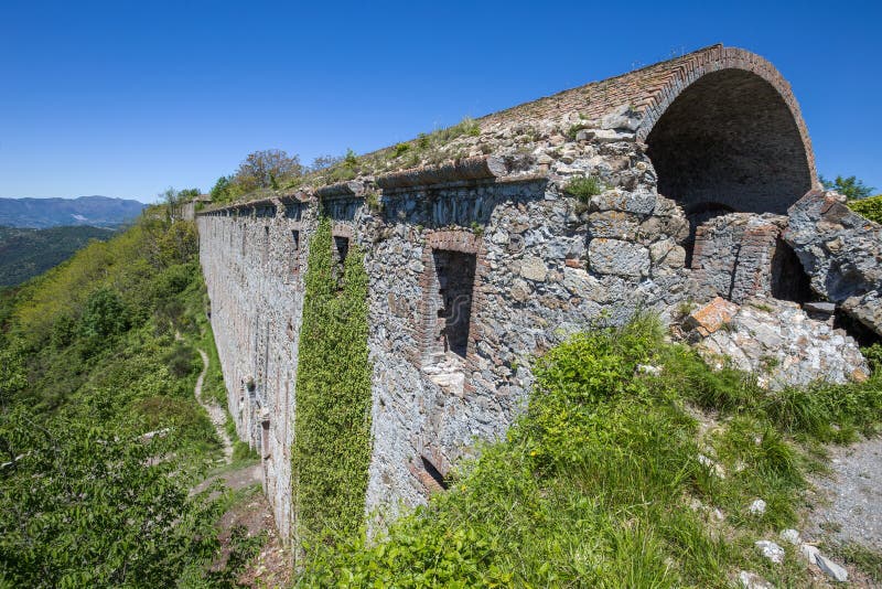 The Inner of Monteratti Ratti Fort in Genoa, Italy Stock Image - Image ...