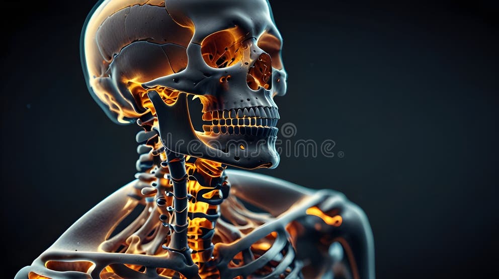 An X-ray Style Visualization of the Human Skeleton with Highlighted ...
