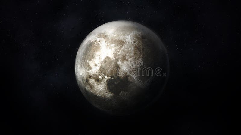 Realistic Moon in the Darkness of Space. Stock Illustration ...