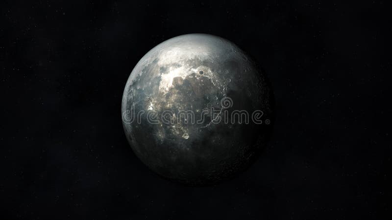 Dark Gray Realistic Image of the Moon in Outer Space. Stock ...