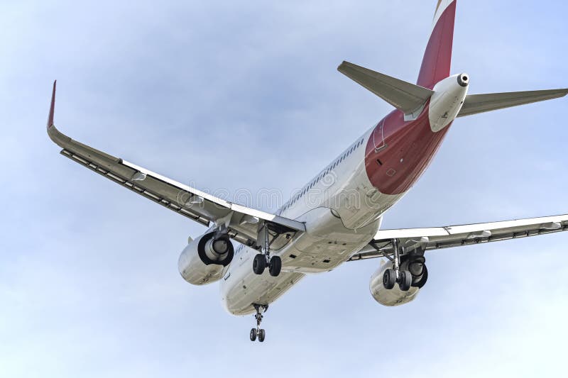 View of the Rear Fuselage of a Passenger Plane with Landing Gear ...