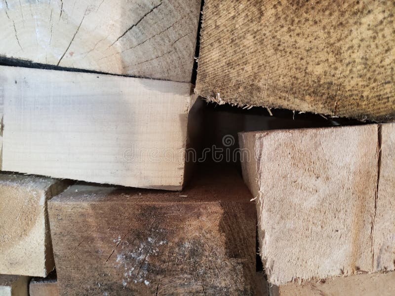Rectangular Blocks of Cut Wood Stacked Stock Photo - Image of rendering ...
