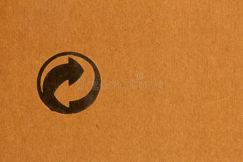 View of Recycle and Reuse Symbol Printed in Cardboard. Symbol Used in ...