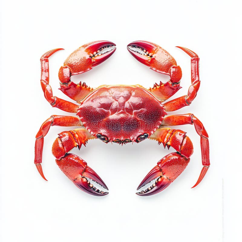 View of a Red Crab from the Front, Isolated on a Transparent Background ...