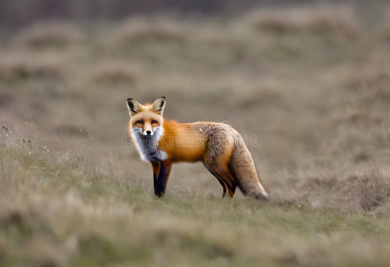 A view of a Red Fox stock illustration. Illustration of ground - 322280523