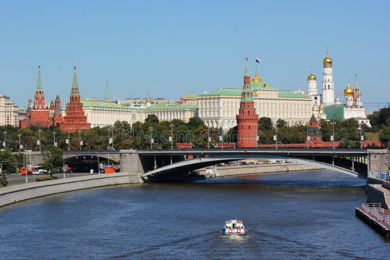 View of the Red Kremlin in Moscow Stock Photo - Image of cityscape ...