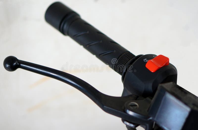 View of Red Light Switch on the Handle of a Motor Cycle Stock Image ...