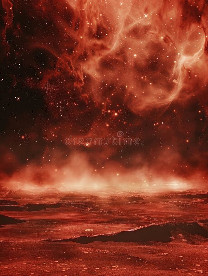 Red planet at night stock photo. Image of stars, fiction - 374905152