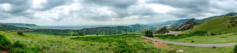 View of Red Rocks Panorama stock photo. Image of flower - 64397370