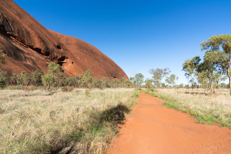View of Red Rocks and Path of the Base Walk Around Ayers Rock in ...